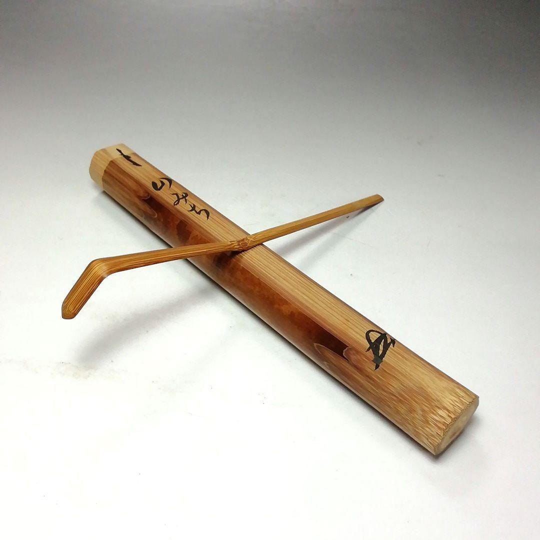 Japanese Antique Chashaku – Kobori Takugan Signed Bamboo Tea Scoop ...
