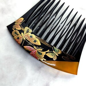 Japanese Traditional Comb, Comb Hairpin,white Bekko With Gold Lacquer ...