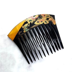 Japanese Traditional Comb, Comb Hairpin,white Bekko With Gold Lacquer ...