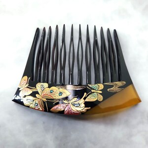 Japanese Traditional Comb, Comb Hairpin,white Bekko With Gold Lacquer ...