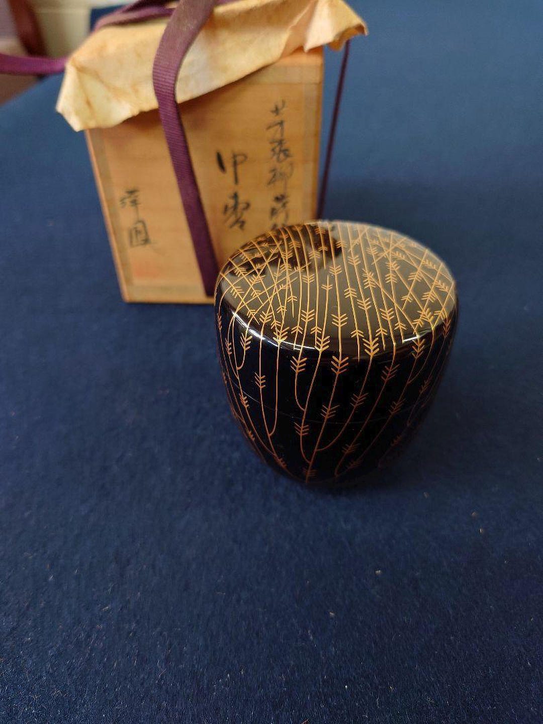 Japanese Antique Tea Caddy Murayama Yohō Willow Maki-e Natsume ...
