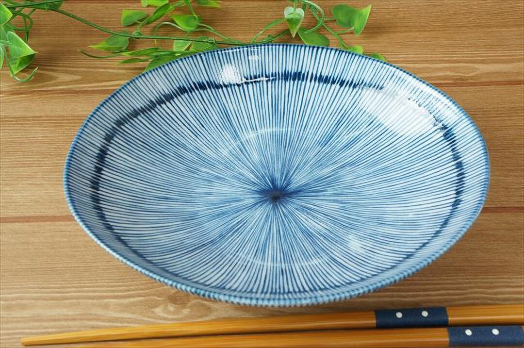 Japanese Minoyaki, Oval Bowl With Fine Julienne Pattern, Oval Dish ...