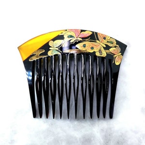 Japanese Traditional Comb, Comb Hairpin,white Bekko With Gold Lacquer ...