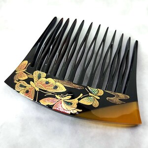 Japanese Traditional Comb, Comb Hairpin,white Bekko With Gold Lacquer ...
