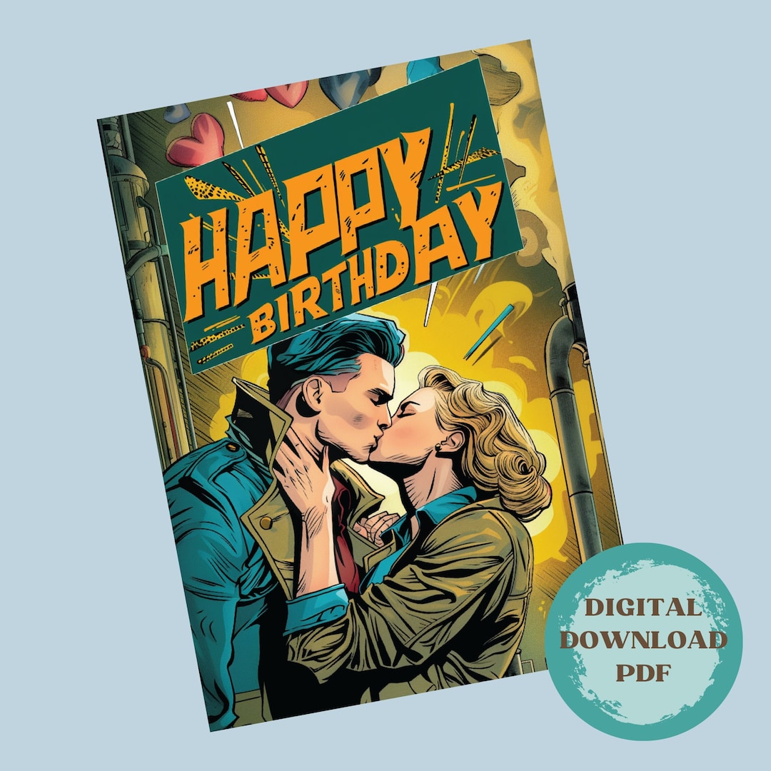 Printable Couple Birthday Card, Digital Cards, Love Card, Couple, for ...