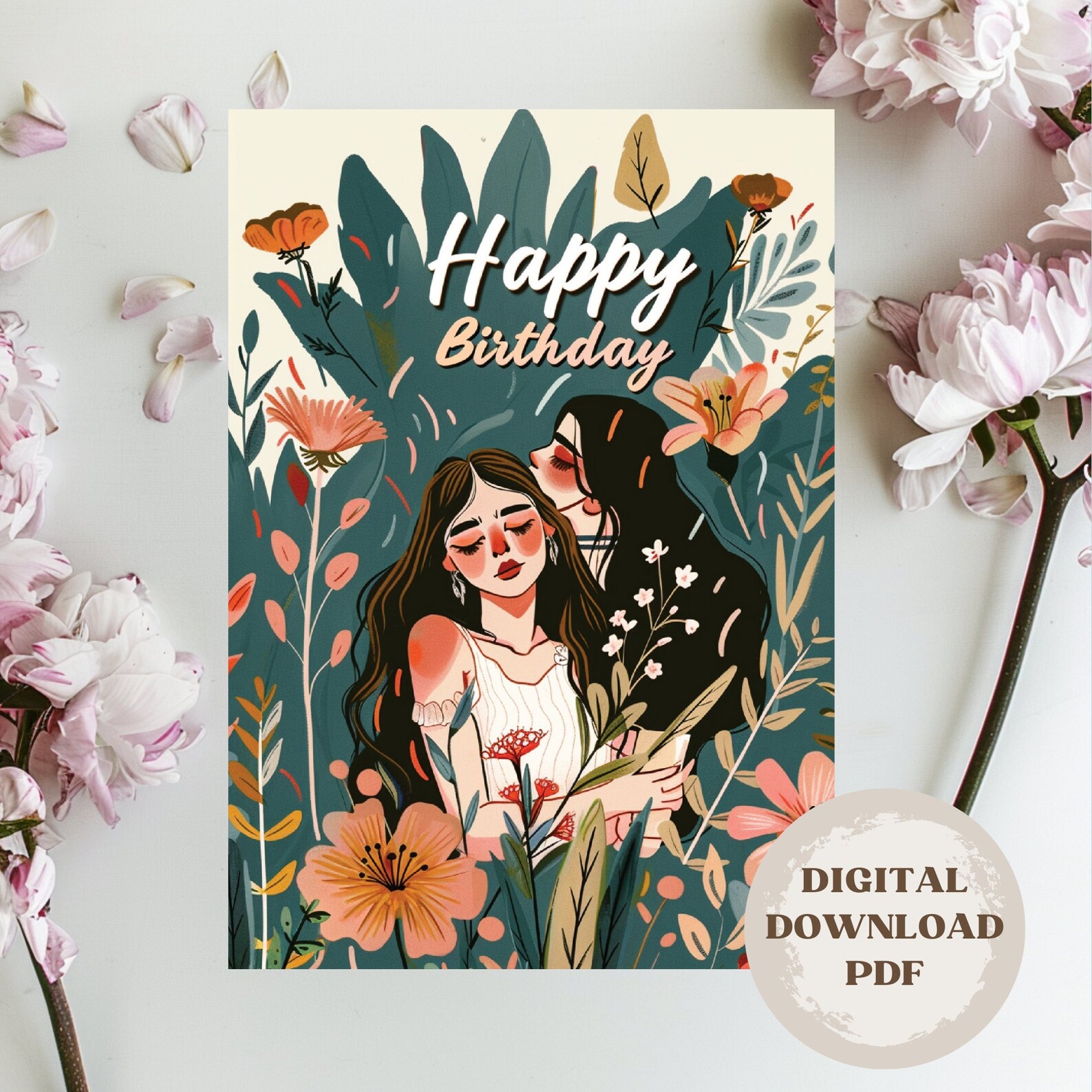 Printable Couple Birthday Card, Digital Cards, Love Card, Couple, for ...