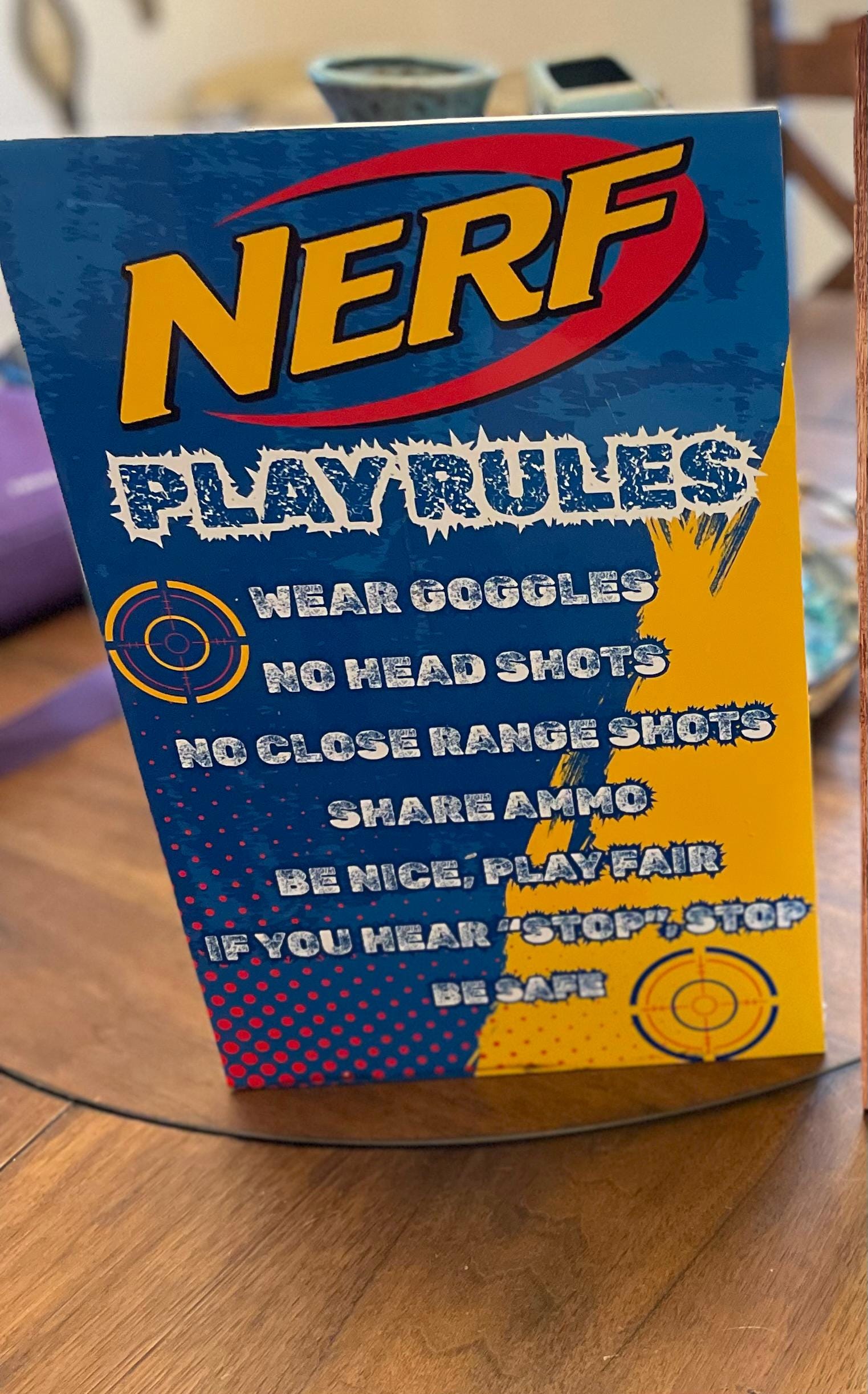 Editable Nerf War Rules Sign: Printable Canva Template (digital ...