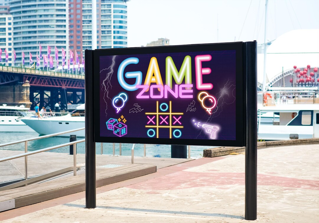 Game Zone Sign Template | Printable Party Sign | Editable Canva File - Etsy