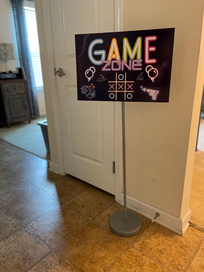 Game Zone Sign Template | Printable Party Sign | Editable Canva File - Etsy