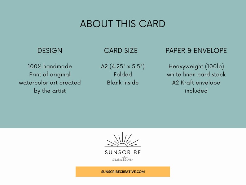 Beautiful Watercolor Beach Scene Card, Sunset Greeting Card, Simple ...