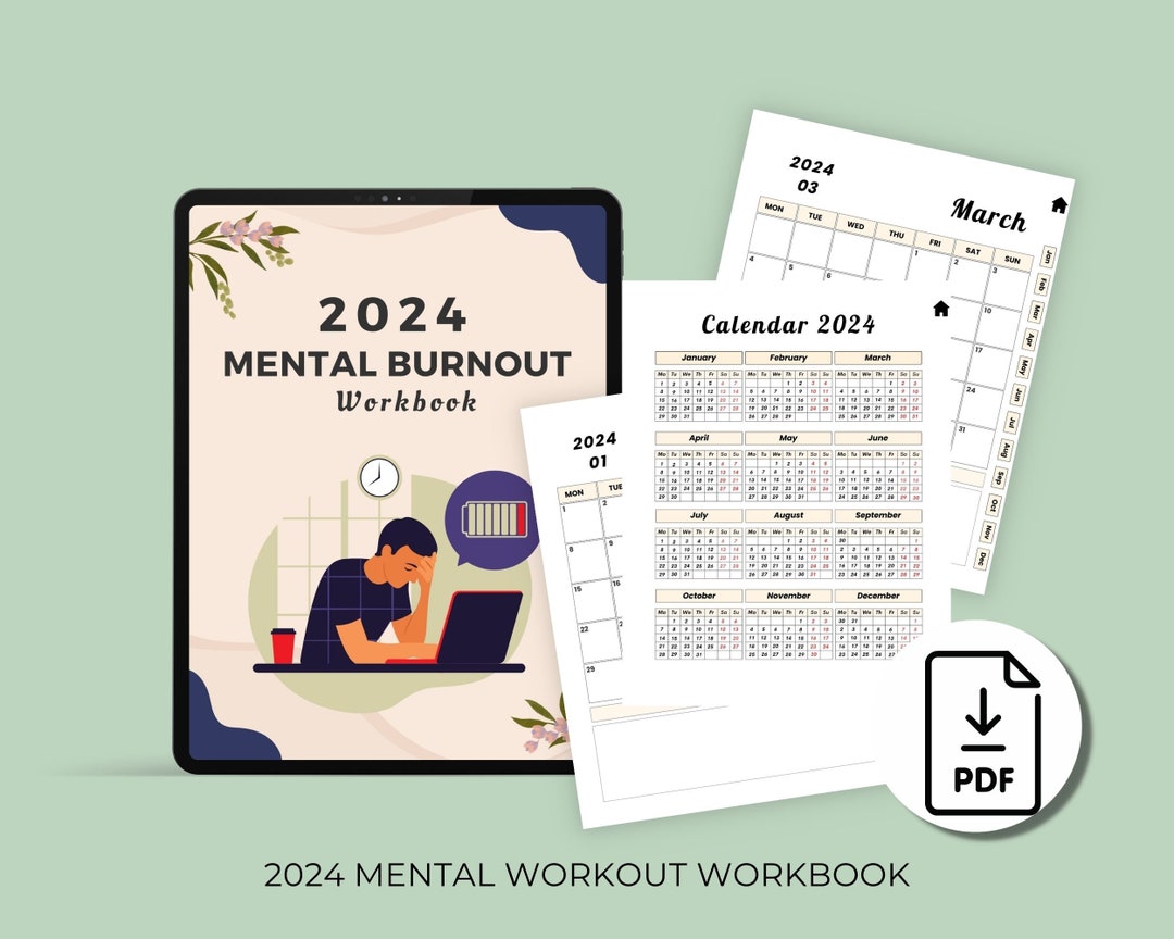 Mental Burnout Workbook Bundle, Printable Mental Burnout Workbook ...