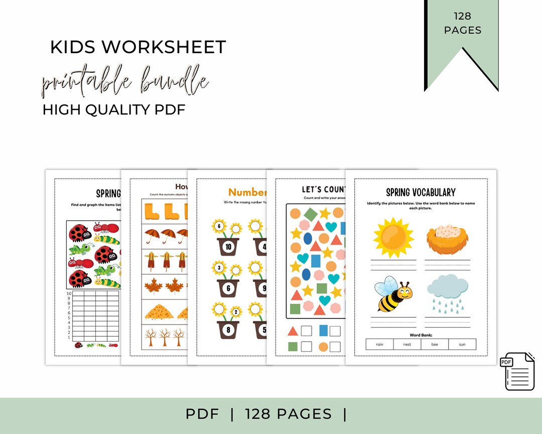 Preschool Kindergarten Printable Activity Worksheets Flashcards ...