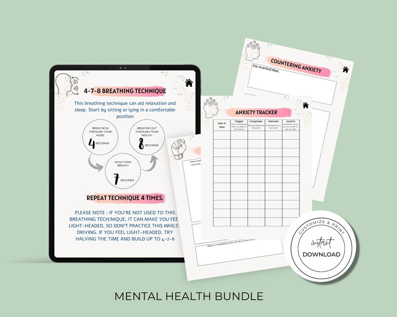 Therapy Worksheets Bundle Pages Therapy Workbook Mega Bundle Mental ...