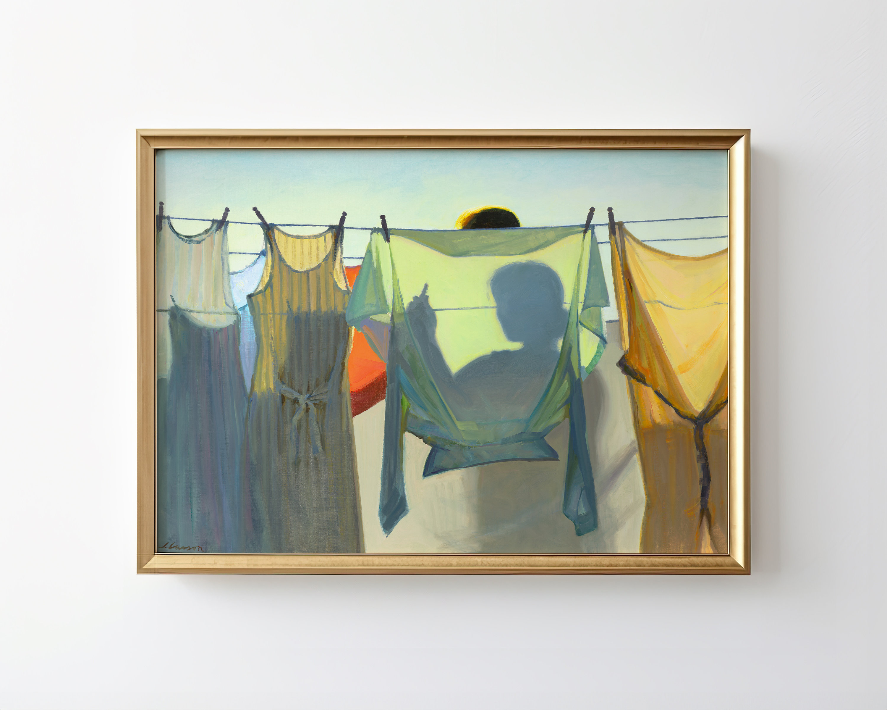 Hanging Colorful Laundry on the Clothesline Painting by Jeffrey T. Larson | Fine Art Print - Etsy