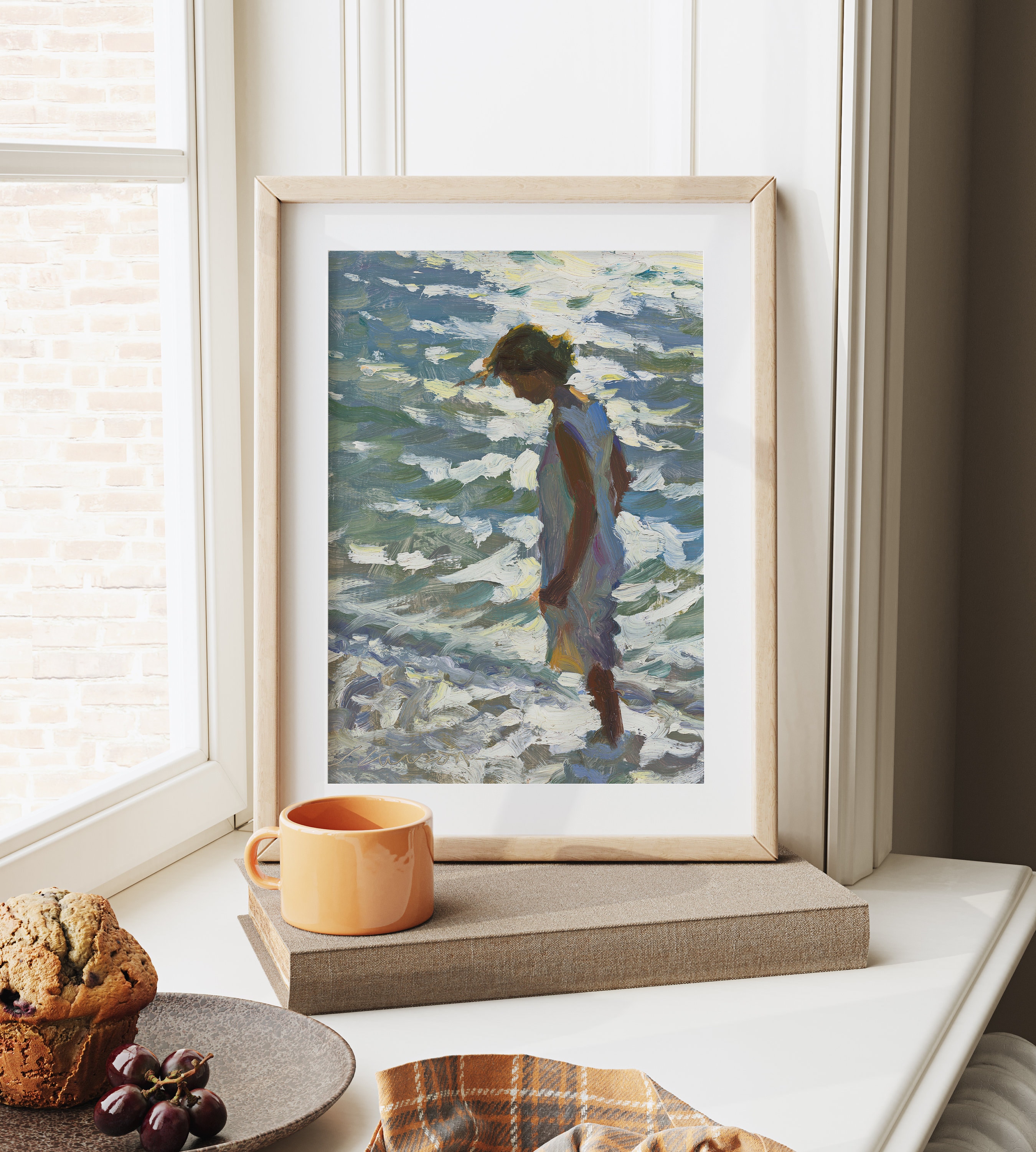 Backlit Woman Walking in Water Painting by Jeffrey T. Larson | Fine Art ...