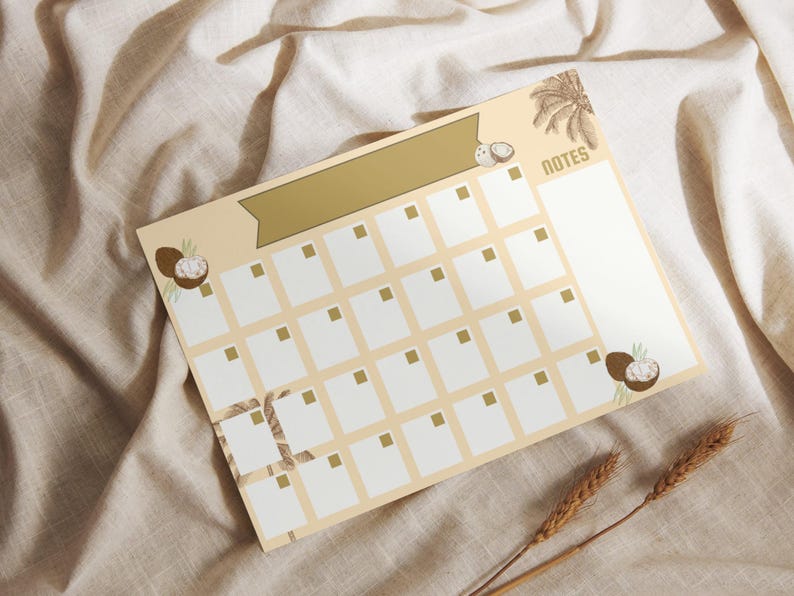 Printable Blank Calendar, Printable Blank Monthly Calendar, Digital ...