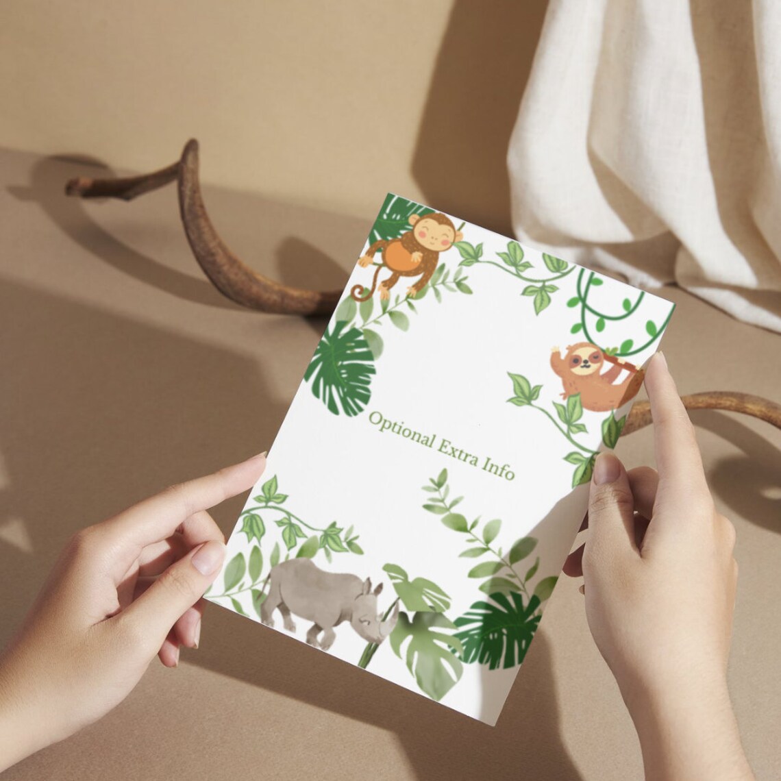 Editable Jungle Themed Digital Party Invite Jungle Animals Safari ...