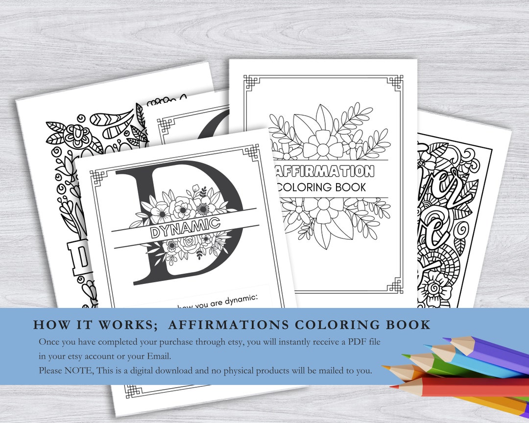 Kids Affirmation Coloring Book, Mindfulness Coloring Book, Positive ...
