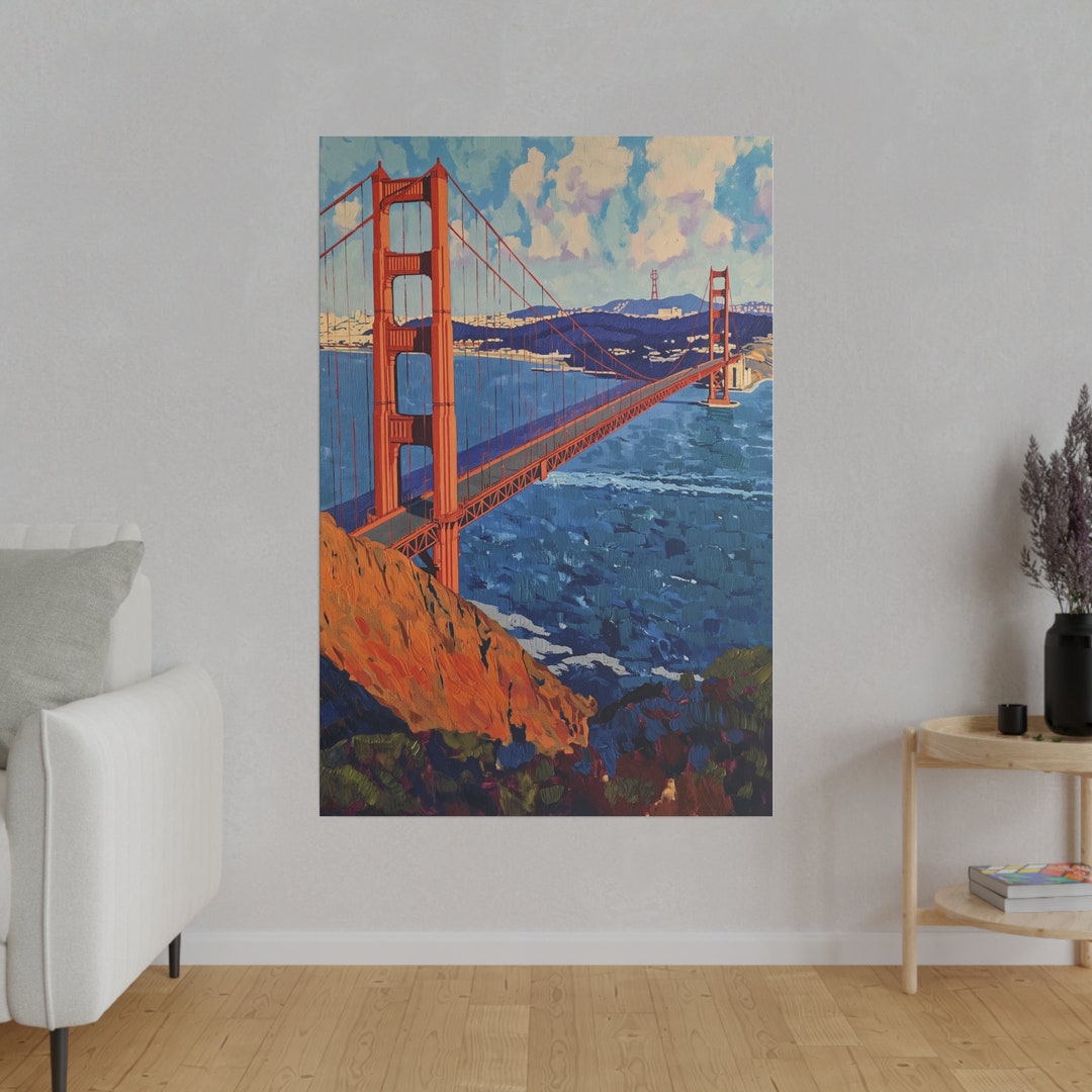 Scenic Golden Gate Bridge Landscape Matte Canvas Wall Decor Matte ...