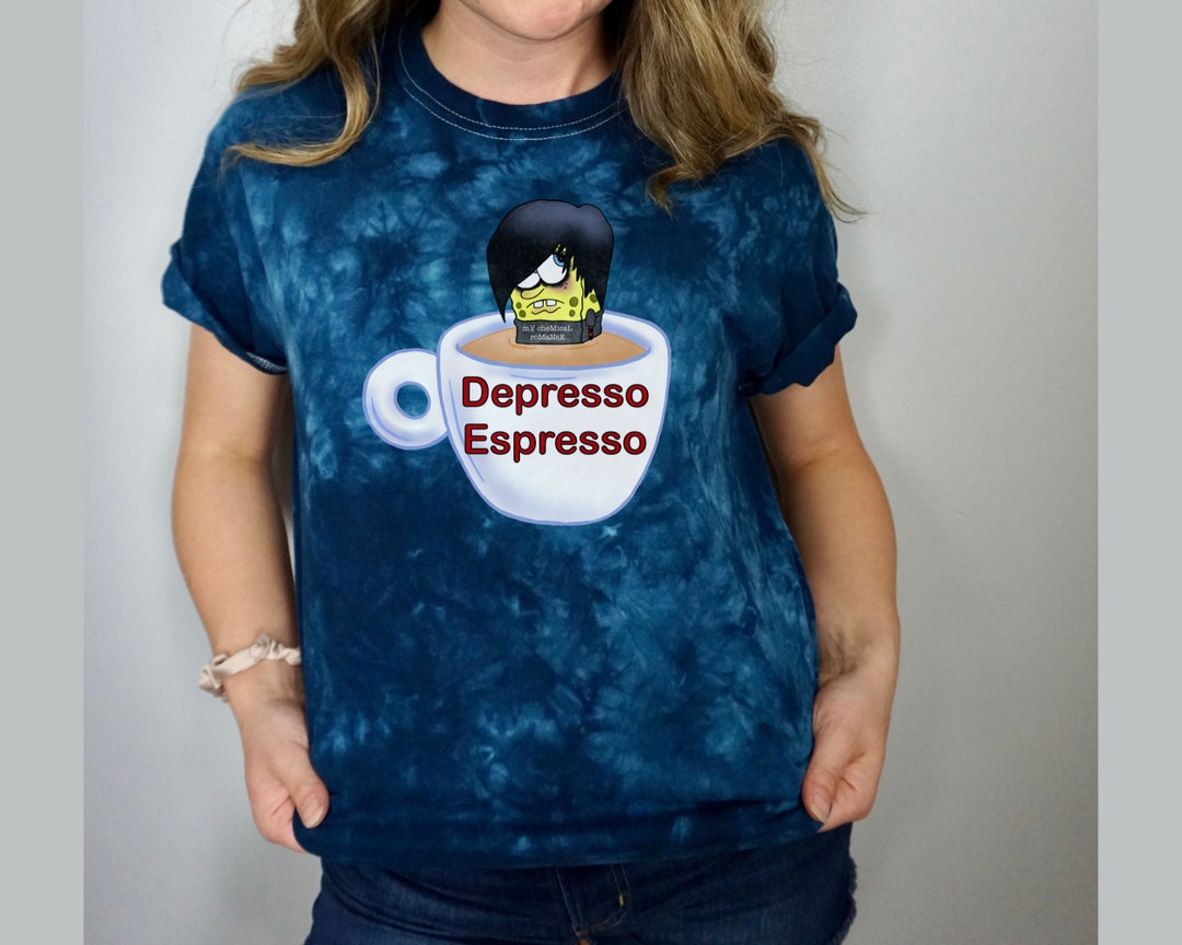 Depresso Espresso Emo Spongebob Meme Shirt, Funny Coffee Tshirt, Funny ...