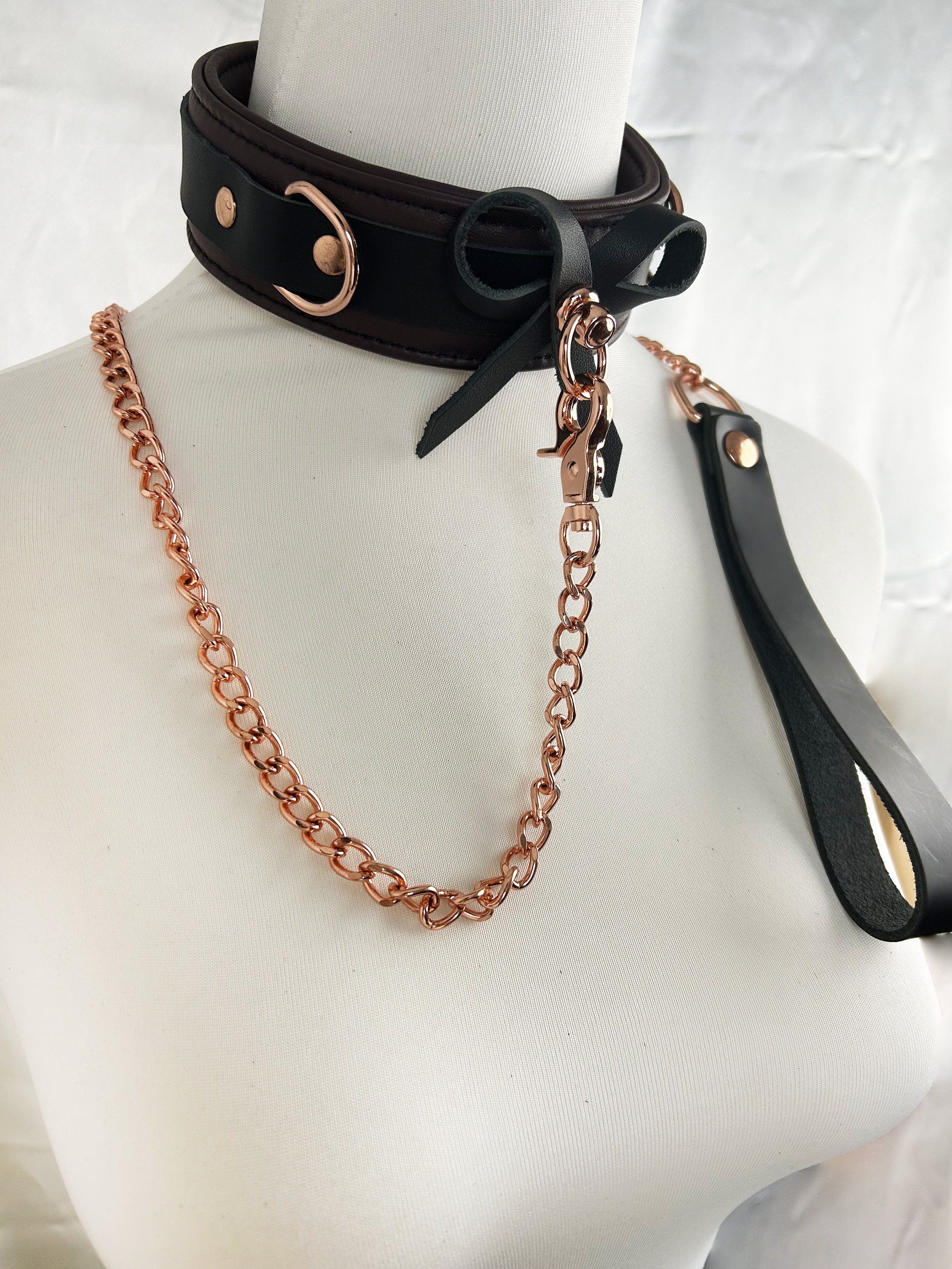 Black Leather BDSM Fetish Collar,collar and Leash for Woman,bdsm Collar ...