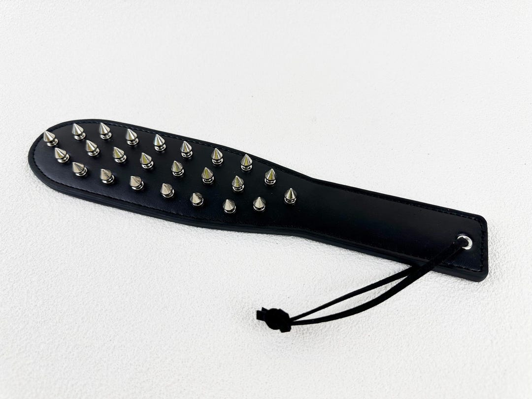 BDSM Spanking Paddle,punishment Paddle With Nails,real Cowhide Leather ...