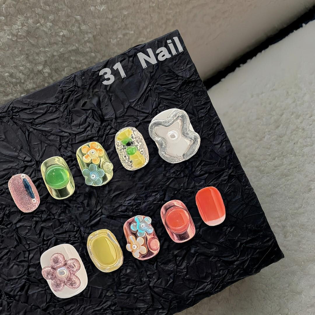 Cute Short Round Nail Set|cute Short Round Nail|handmade Press on Nail ...