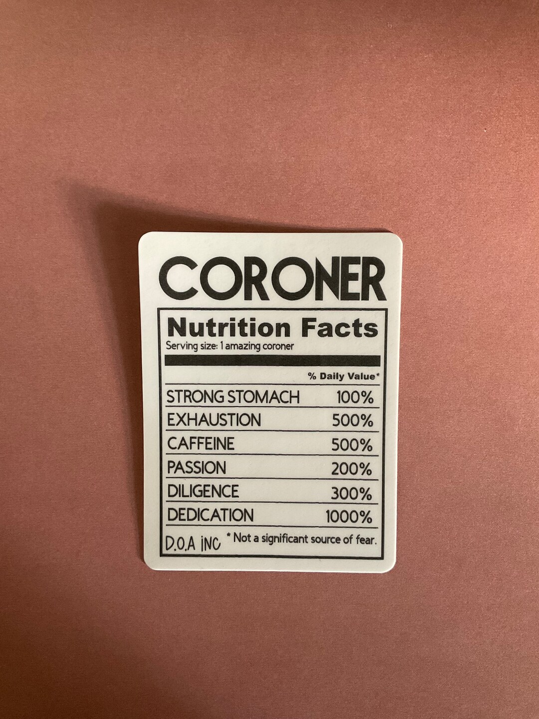 Coroner Nutrition Sticker - Etsy