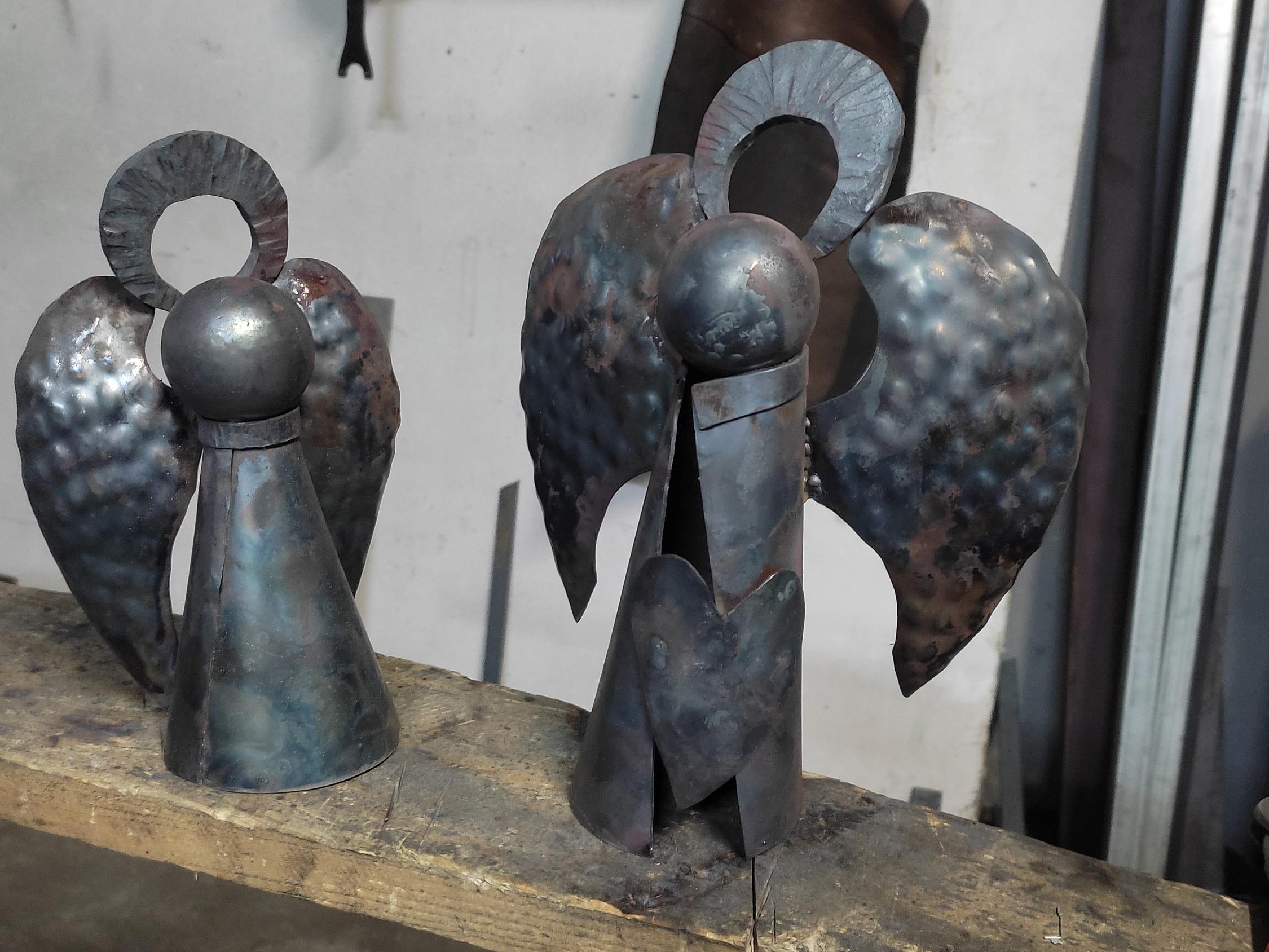 Steel Forged Angel Statue - Metal Sculpture - Etsy