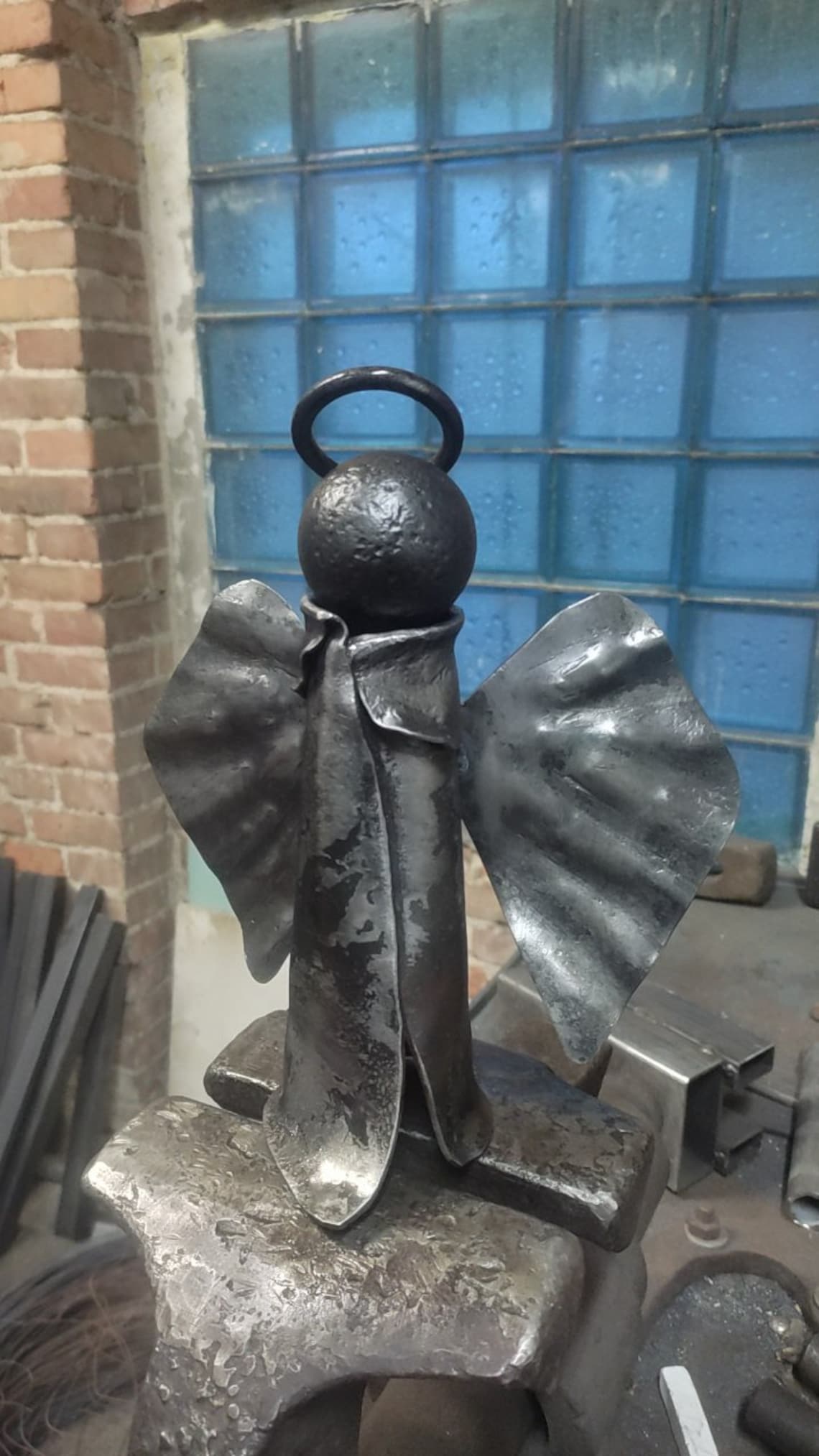 Steel Forged Angel Statue - Metal Sculpture - Etsy