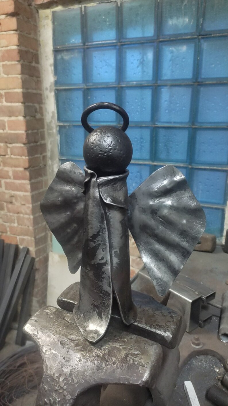 Steel Forged Angel Statue - Metal Sculpture - Etsy