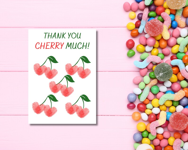 Cherry Thank You Note, Thank You Card, Thank You Berry Much Printable ...