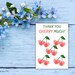 Cherry Thank You Note, Thank You Card, Thank You Berry Much Printable ...
