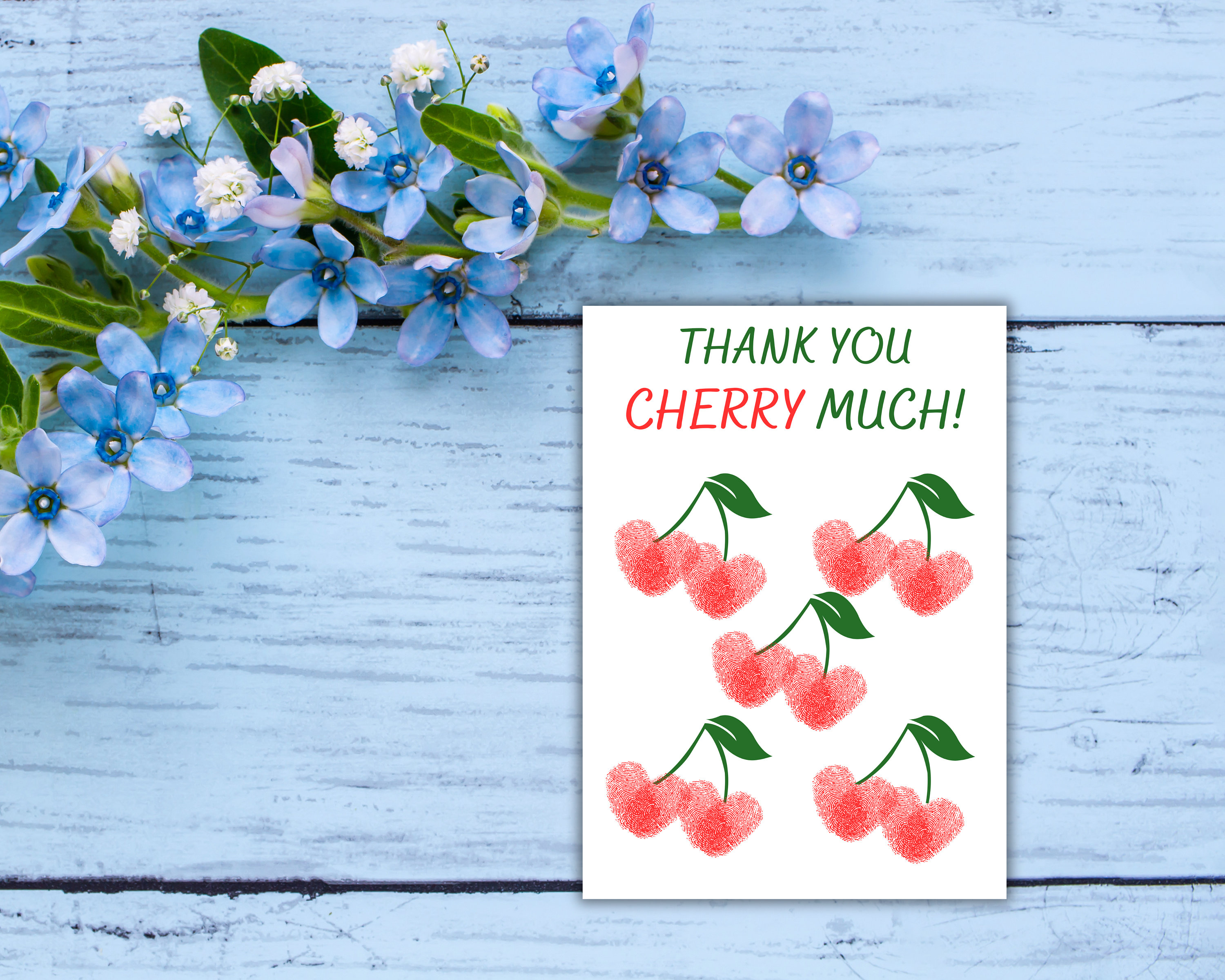 Cherry Thank You Note, Thank You Card, Thank You Berry Much Printable ...