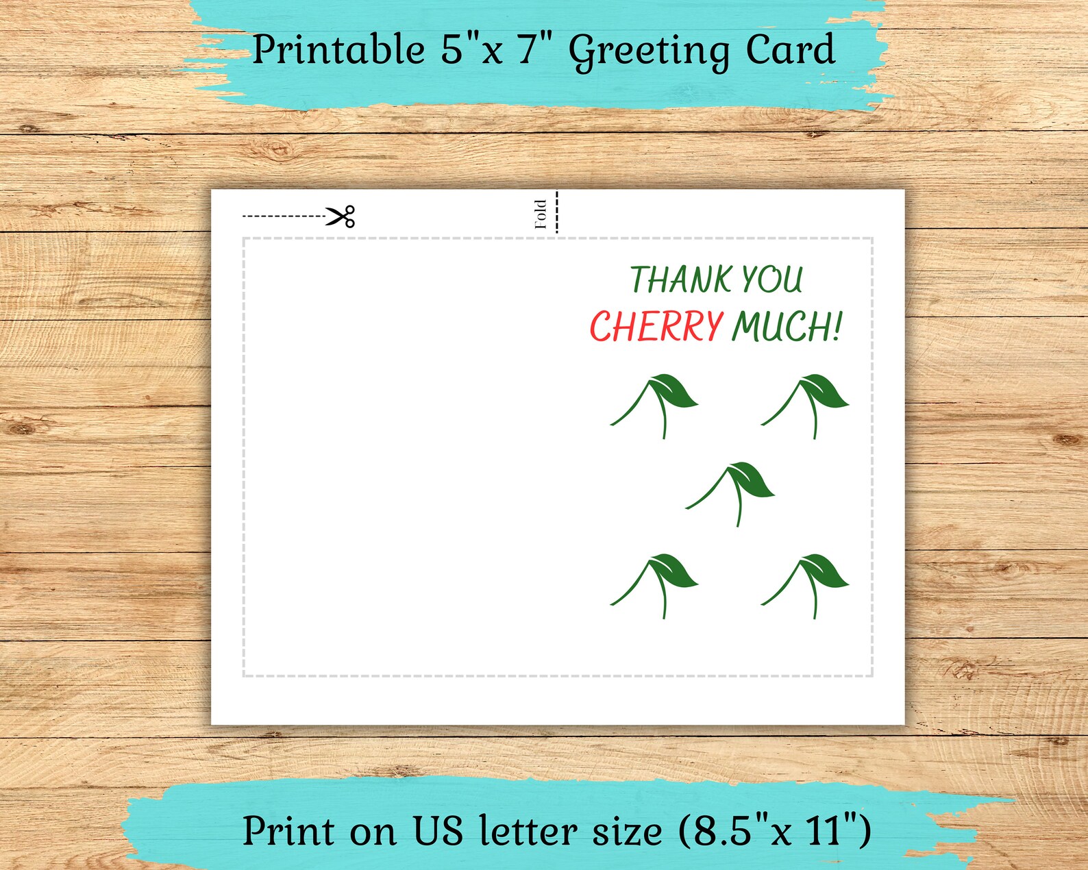 Cherry Thank You Note, Thank You Card, Thank You Berry Much Printable ...
