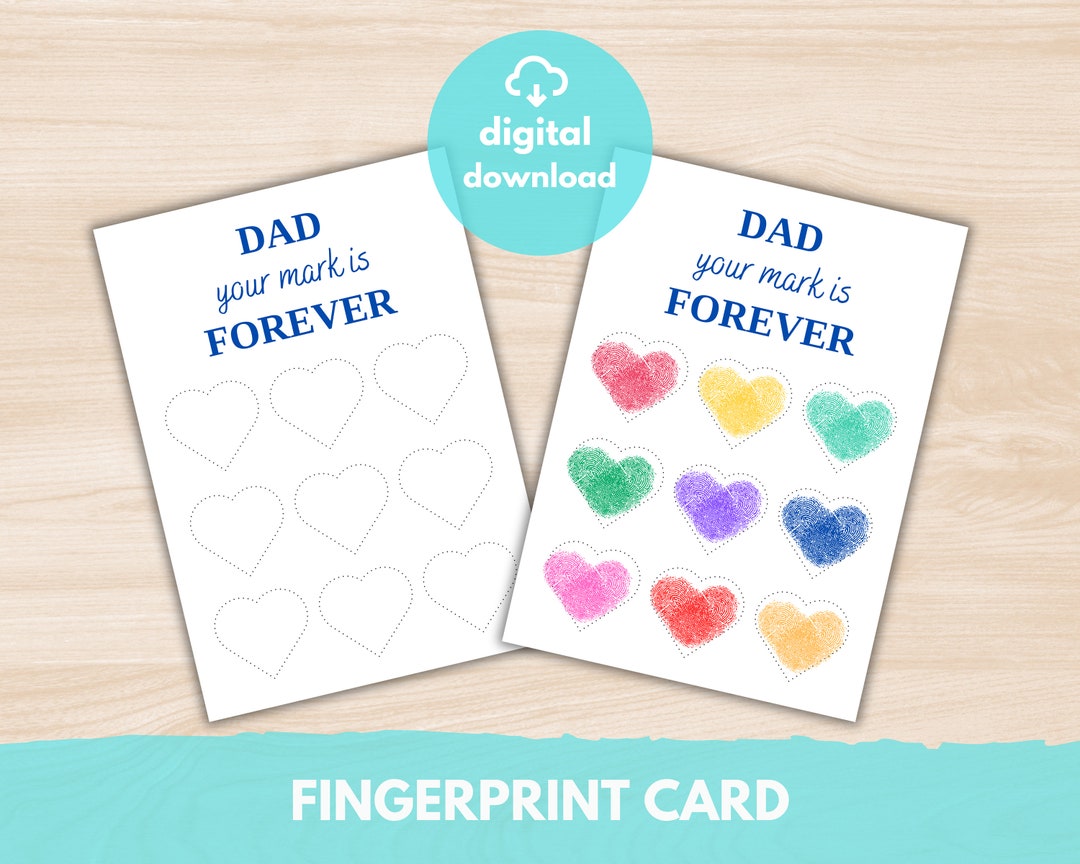 Father's Day Fingerprint Craft for Kids, Toddlers, Preschool, Father's ...