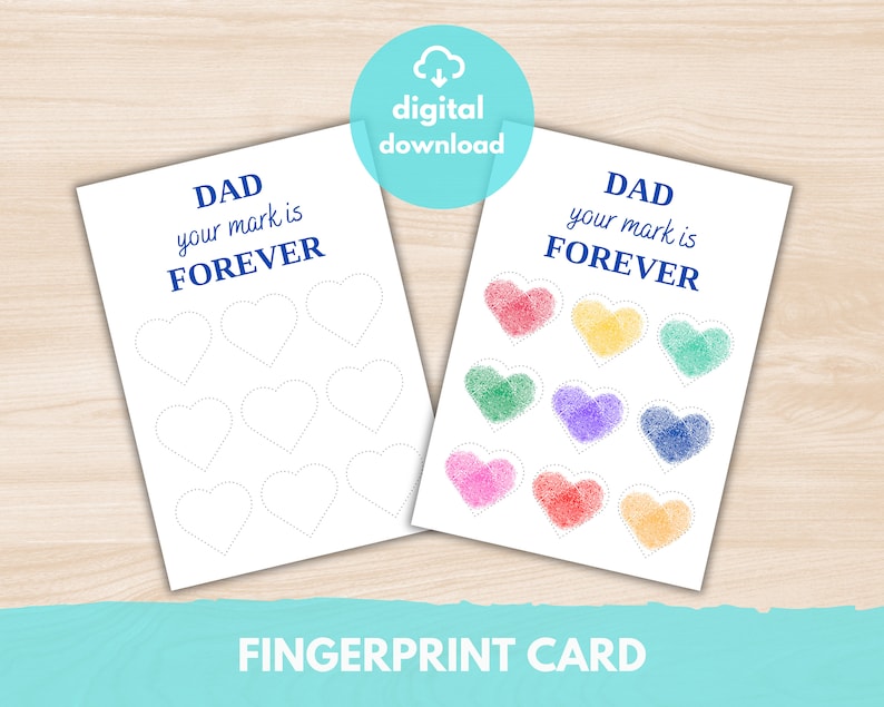 Father's Day Fingerprint Craft for Kids, Toddlers, Preschool, Father's ...