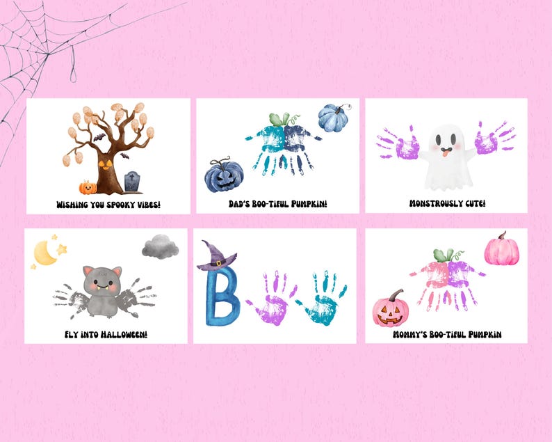 Halloween Handprint Art Bundle | Printable Crafts for Kids | Ghost ...