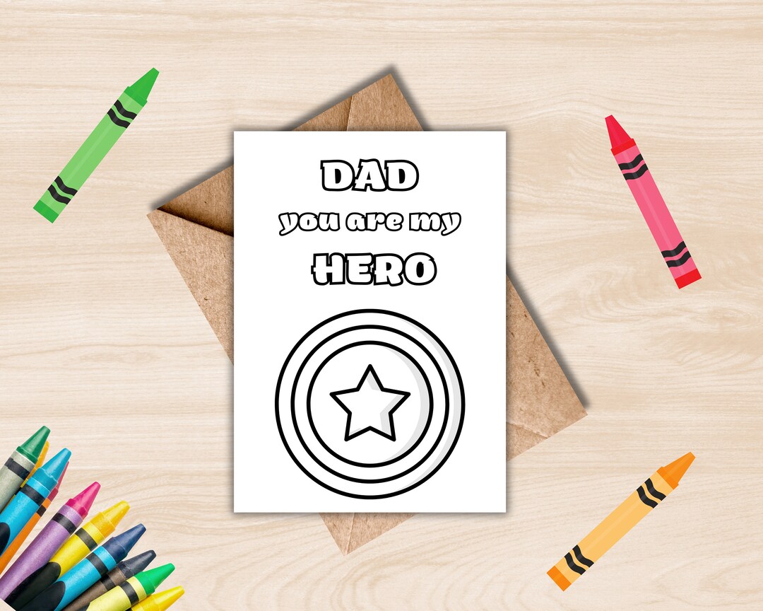 Printable Best Dad Ever Coloring Card, Instant Printable Card, Coloring ...