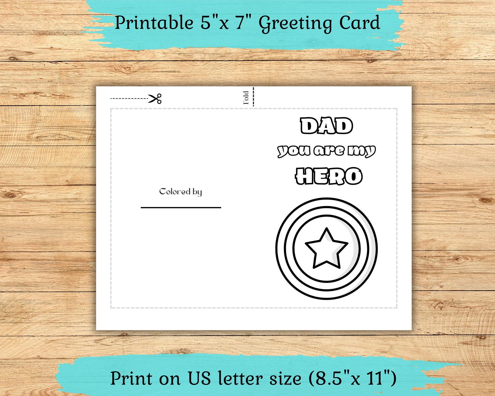 Printable Best Dad Ever Coloring Card, Instant Printable Card, Coloring ...