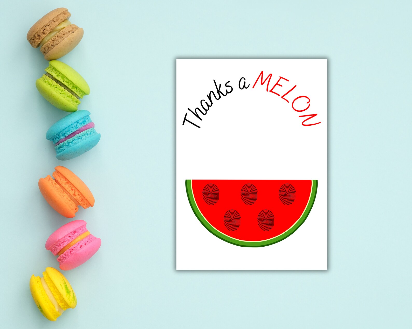 Watermelon Thank You Card, Printable Thanks a Melon Card, Printable ...