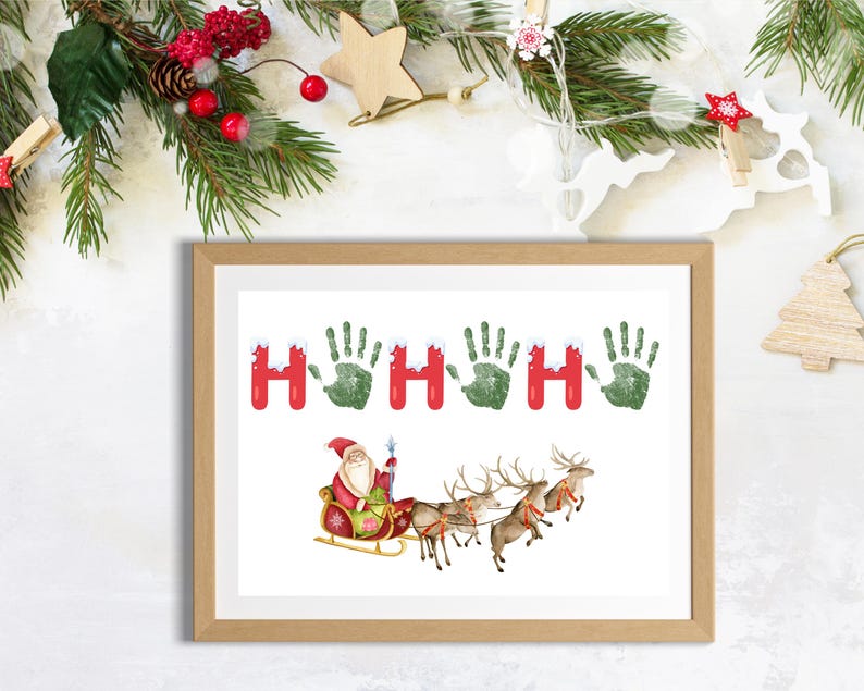 Christmas Kids Activities Printable Handprint & Fingerprint Art Bundle ...