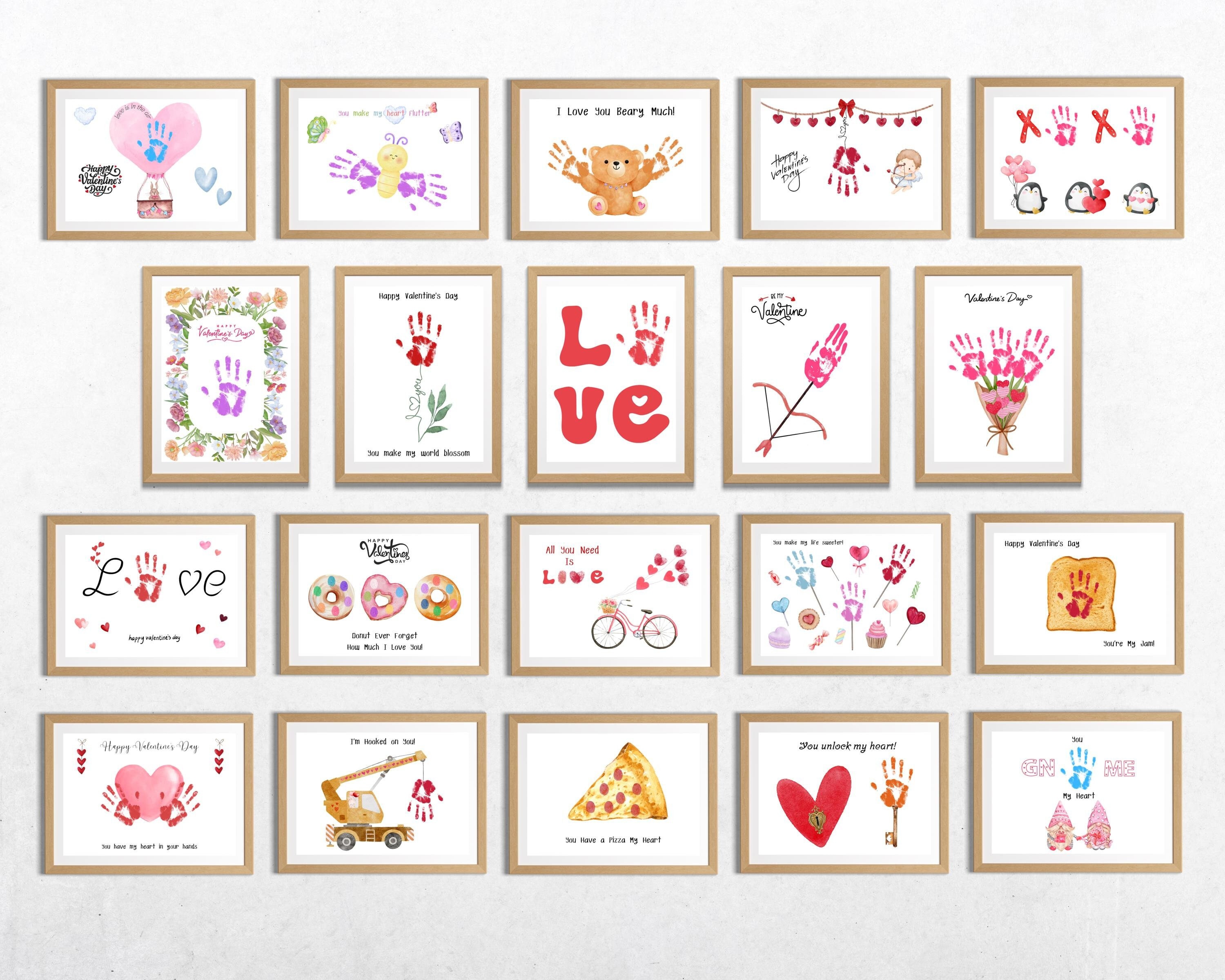 20 Valentine Handprint Art Printable Valentine's Day, Handprint Art ...