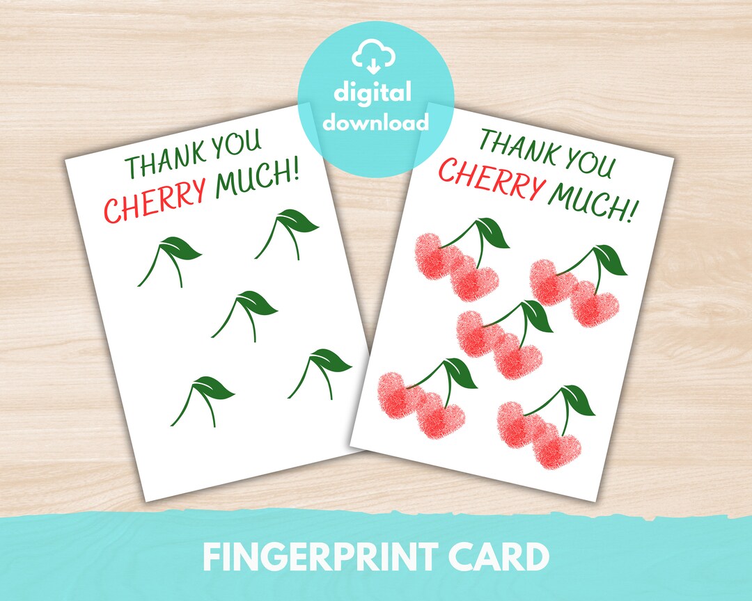 Cherry Thank You Note, Thank You Card, Thank You Berry Much Printable ...
