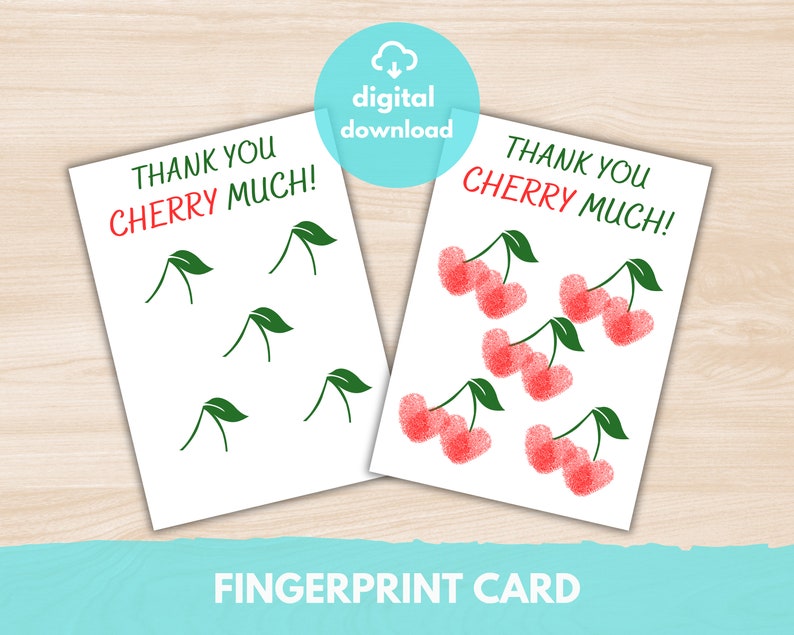 Cherry Thank You Note, Thank You Card, Thank You Berry Much Printable ...