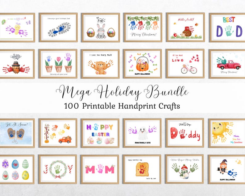 Holiday Handprint Craft Bundle, Easter, Valentine’s Day, Halloween ...