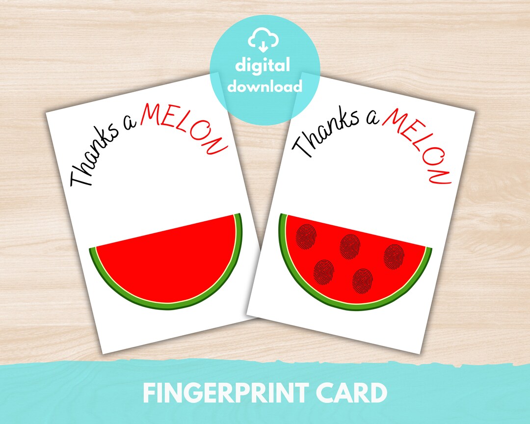 Watermelon Thank You Card, Printable Thanks a Melon Card, Printable ...