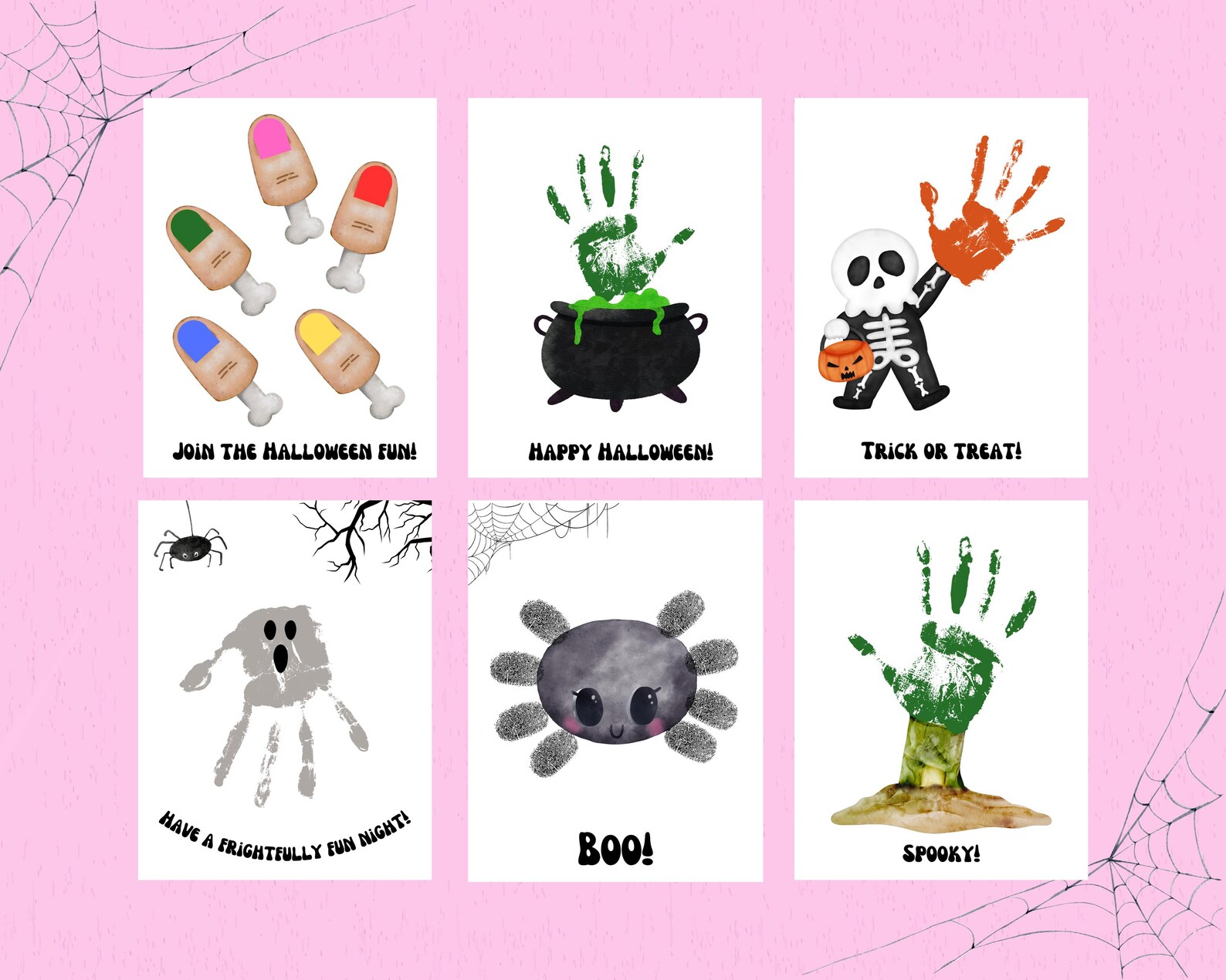 Halloween Handprint Art Bundle | Printable Crafts for Kids | Ghost ...