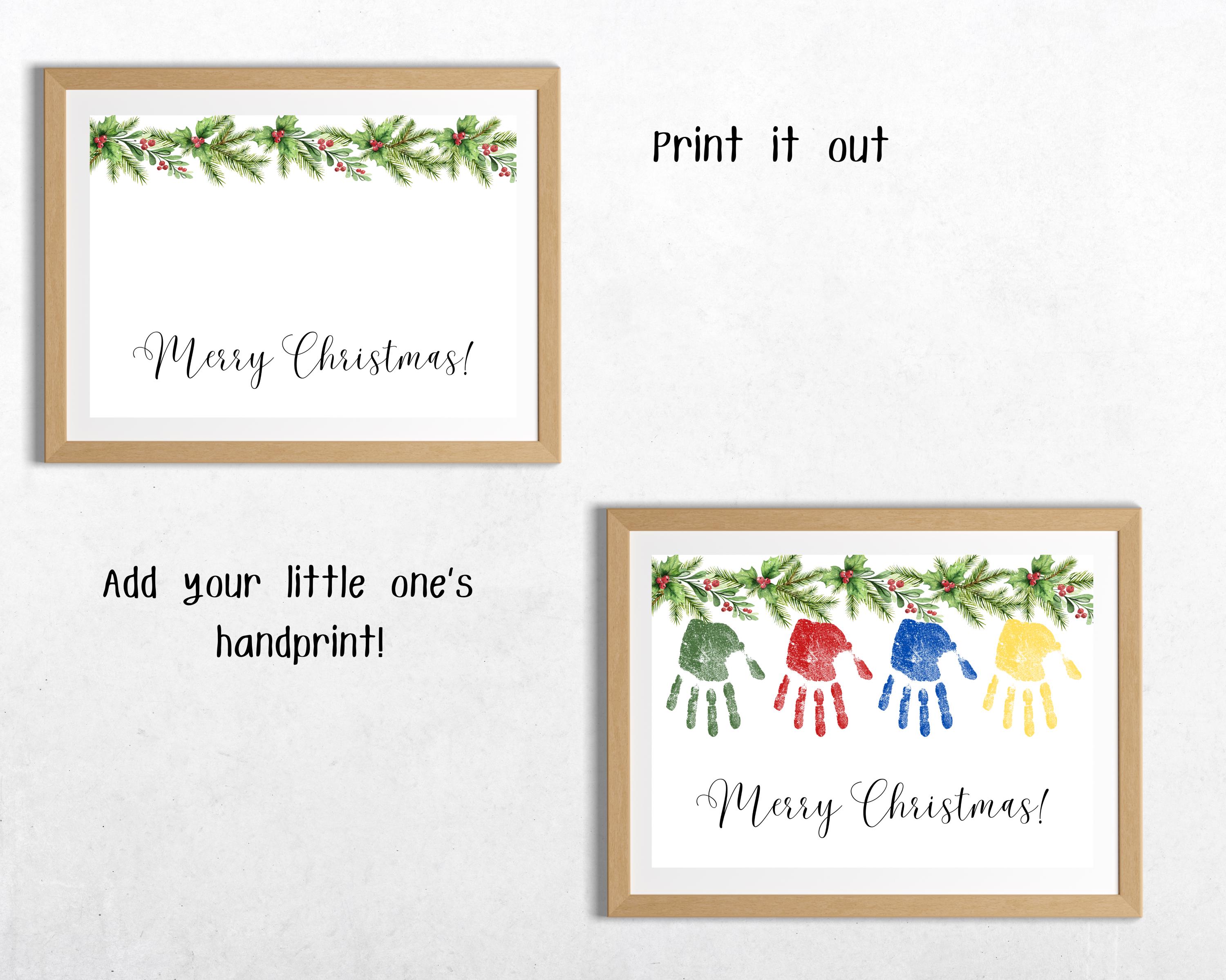 Christmas Kids Activities Printable Handprint & Fingerprint Art Bundle ...