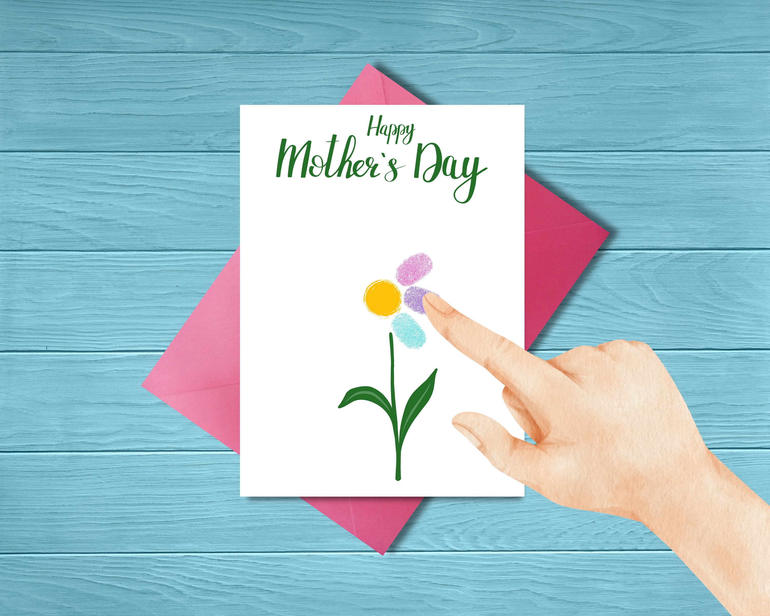 Mother's Day Thumbprint Craft Card, Child, Toddler, Handprint ...